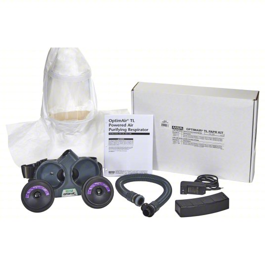 MSA Optimair TL Kit with Full Hood, HE Filters, Extended Battery Part#