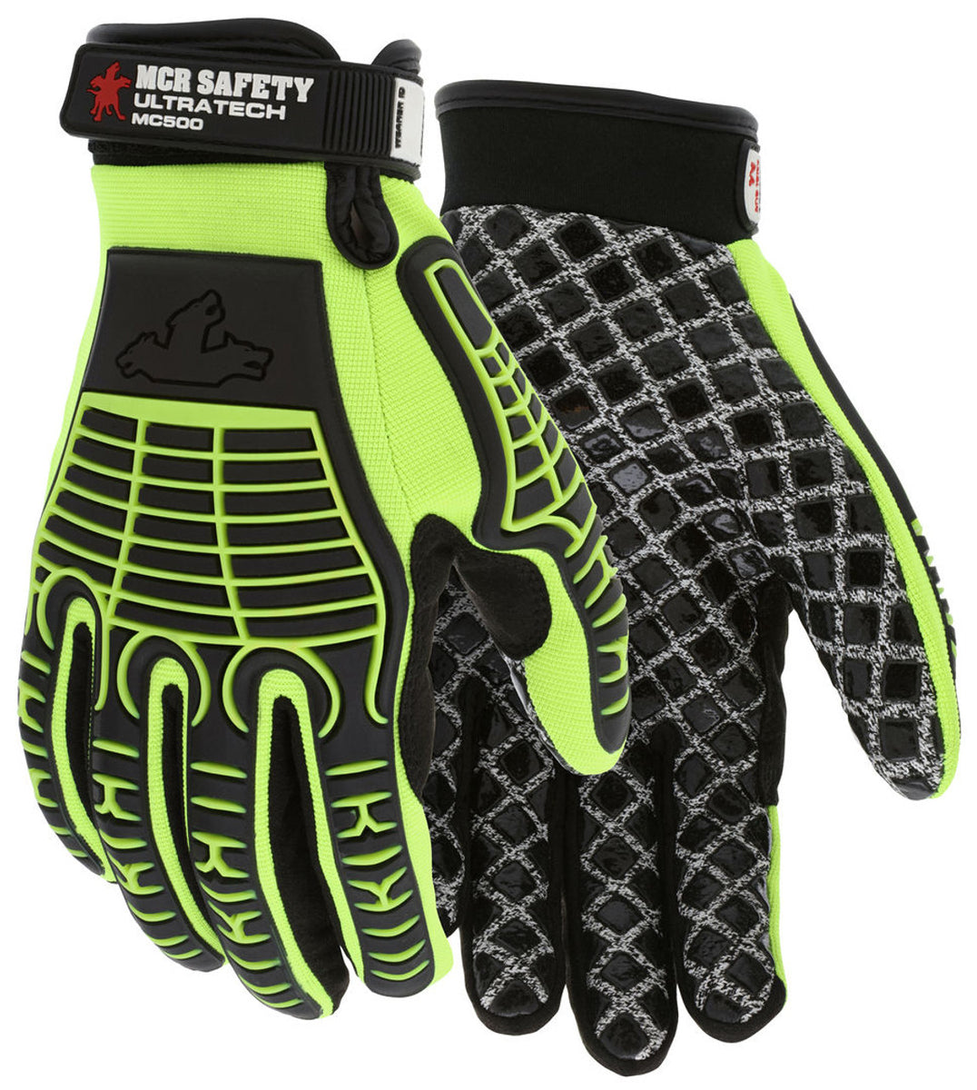 MCR Safety UltraTech® Mechanics Gloves - Hi-Visibility Cut and Abrasio