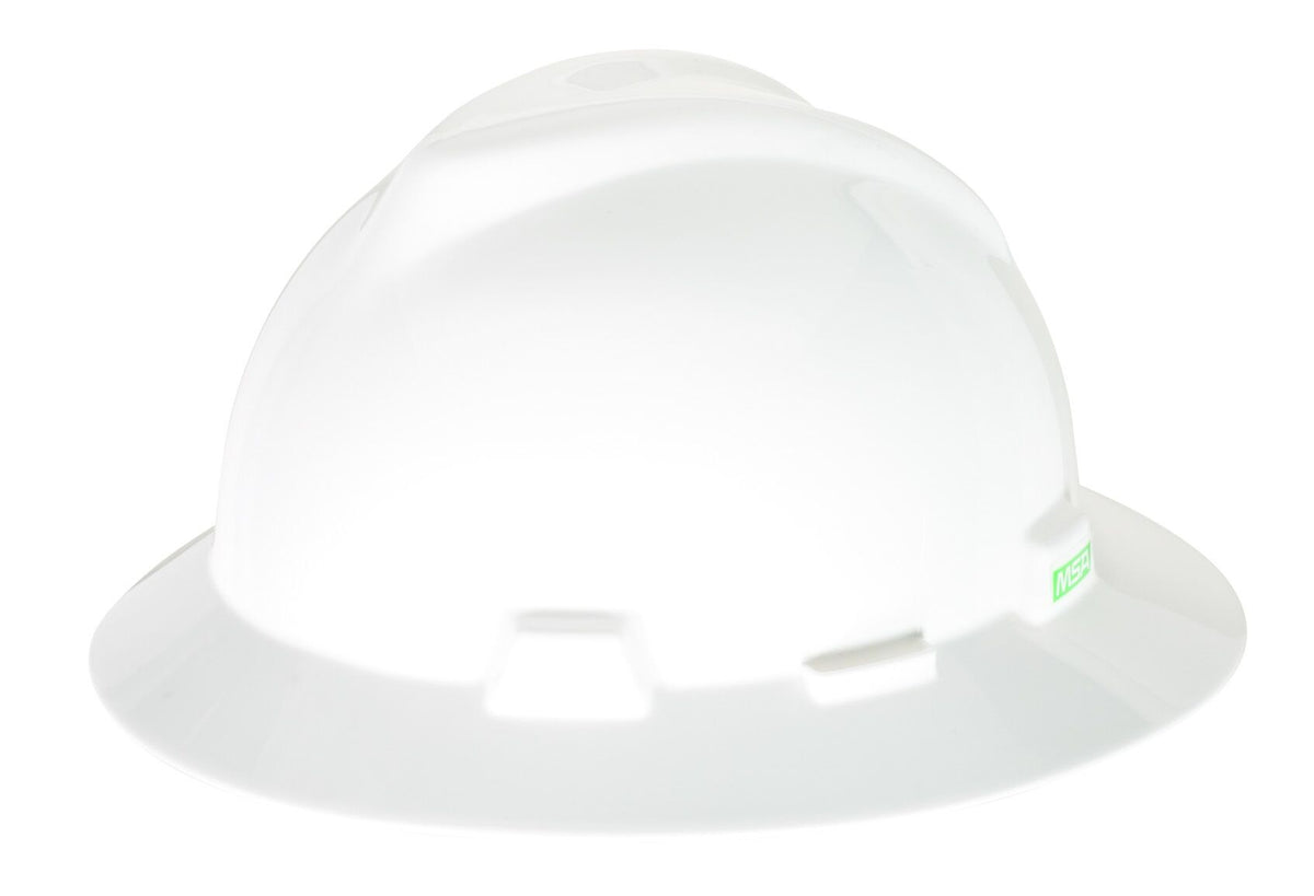 MSA V-Gard® Full Brim Hard Hats w/ 1 Touch Suspension-Gloss Finish